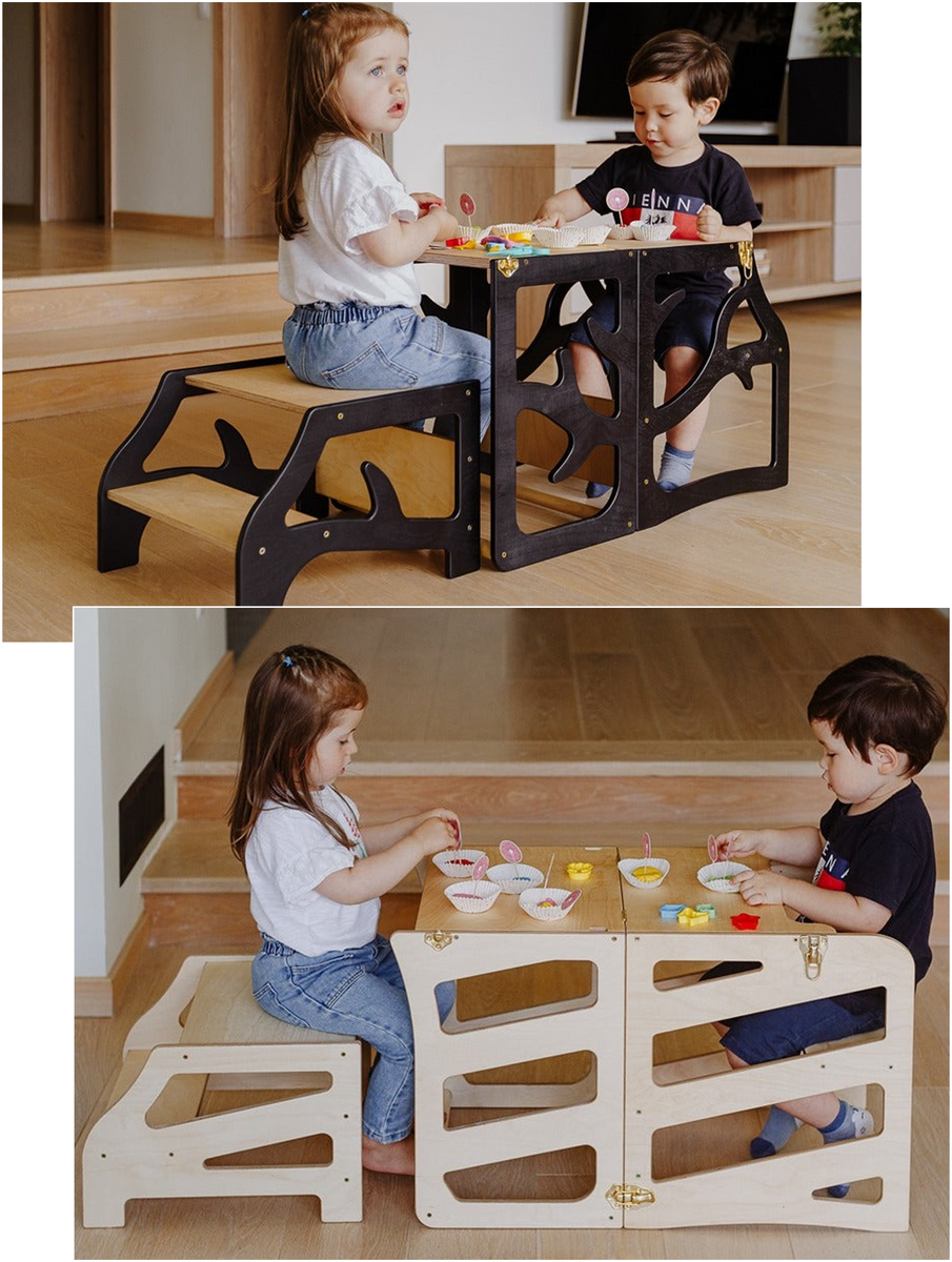 The Play Stool - Stripes / Forest Toddler Step Stool – The Learning ...